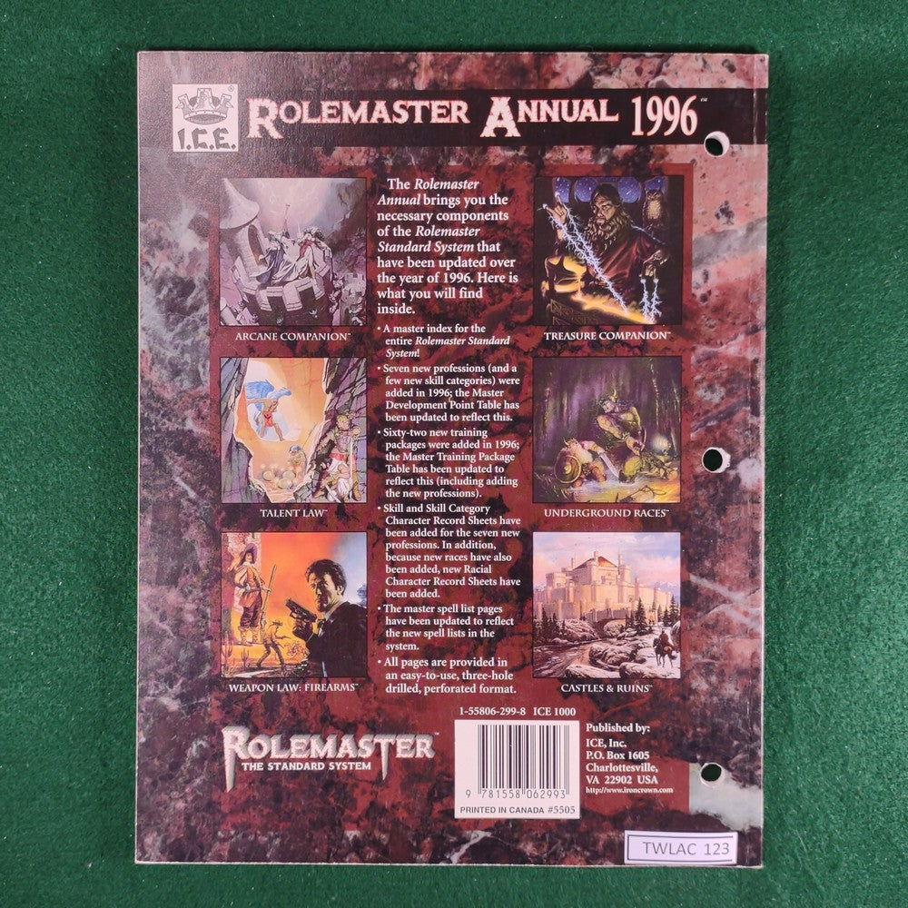 Rolemaster Annual 1996 - ICE 5505 - Rolemaster 3rd Ed RMSS - Softcover ...