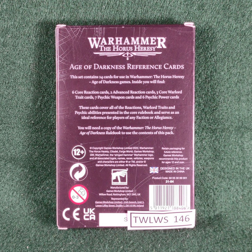 Age of Darkness Reference Cards - Horus Heresy - Games Workshop – The ...