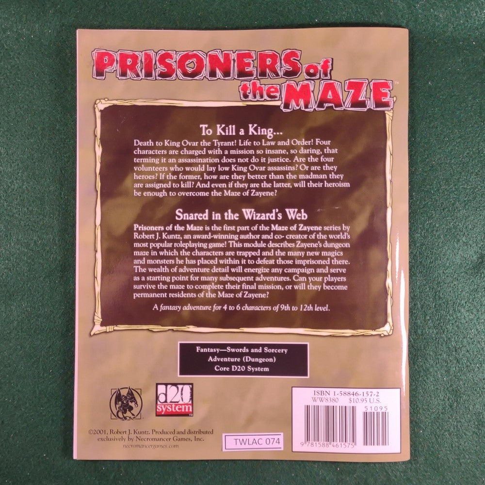 Prisoners of the Maze - d20 - Necromancer Games - Softcover – The War ...