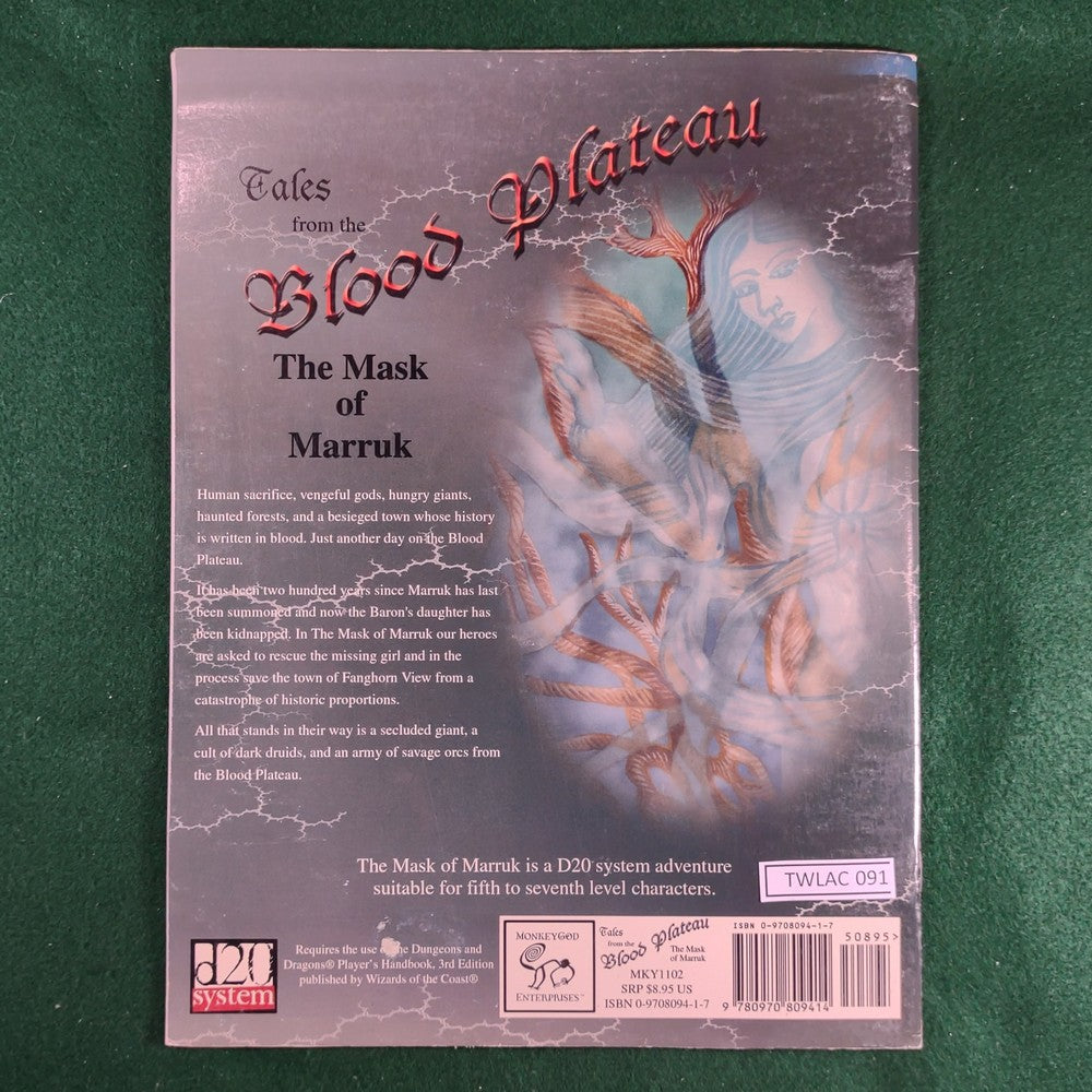 The Mask of Marruk - d20 - MonkeyGod Enterprises - Softcover – The War ...