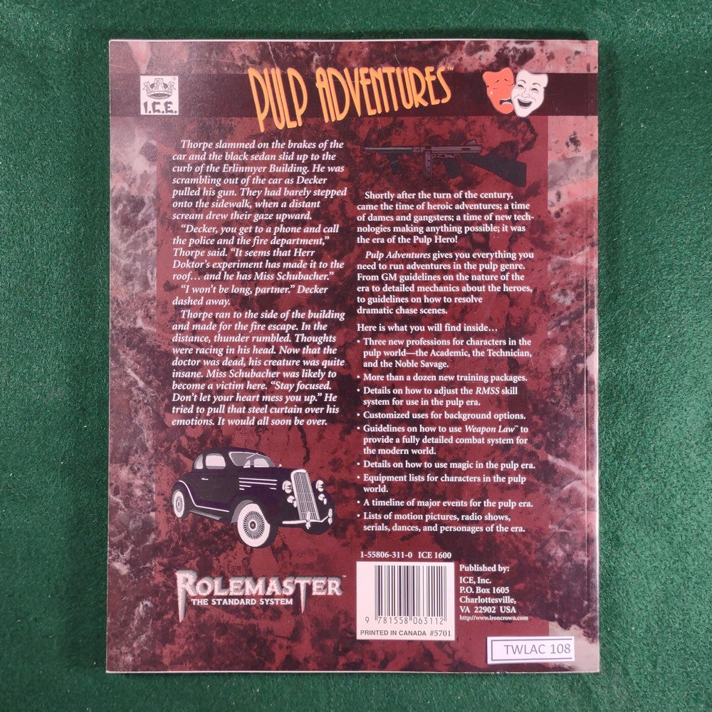 Pulp Adventures - Rolemaster RMSS - ICE 5701 - Softcover - Very Good ...