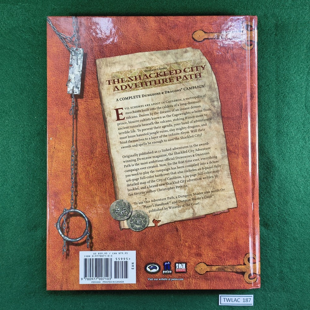 The Shackled City Dungeon Adventure Path (with Maps) - Paizo - Hardcov ...