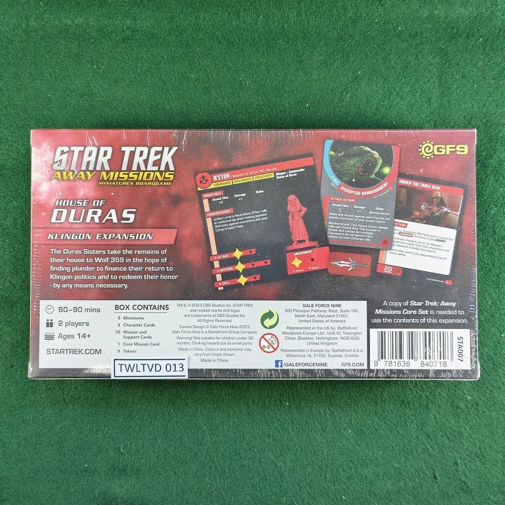 Star Trek: Away Missions - House of Duras: Klingon Expansion - Gale Fo ...