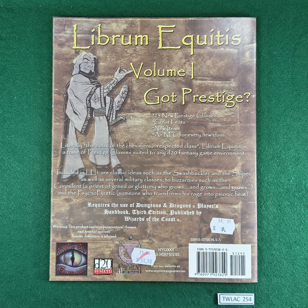 Librum Equitis: Volume 1 (2nd Ed.) - D&D 3rd Ed. - Mystic Eye Games ...