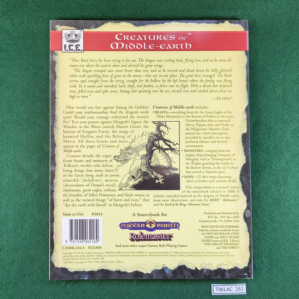 Creatures of Middle Earth (2nd Ed.) - MERP - ICE2012 - Softcover – The ...