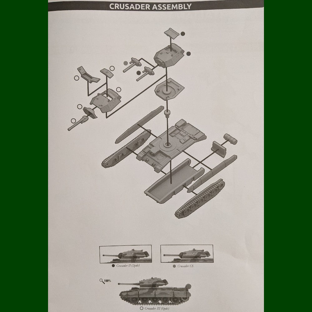British Crusader II or III tank sprue - 1 sprue - Flames of War FOW ...