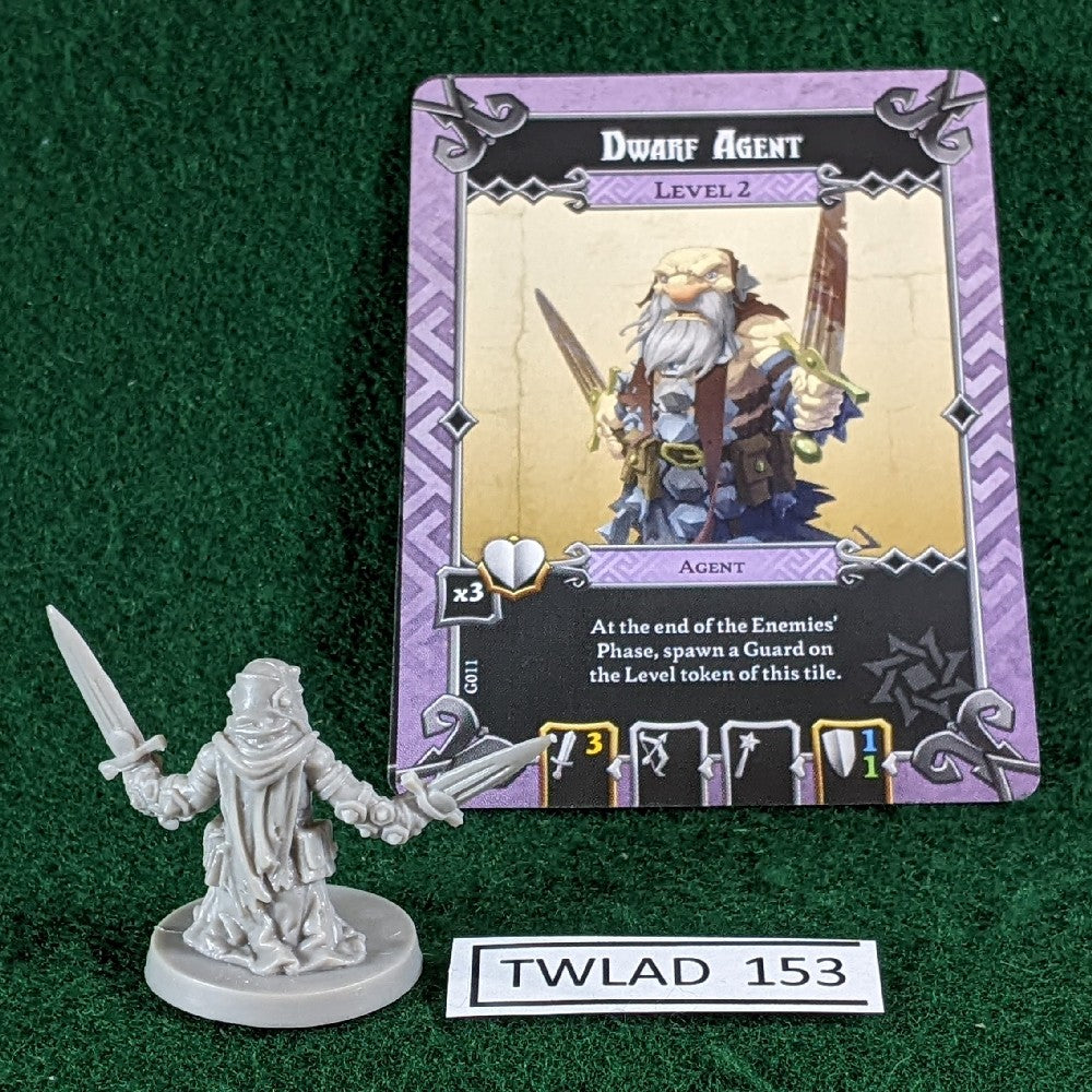 Dwarf Agent figure - Massive Darkness - inc two cards – The War Library