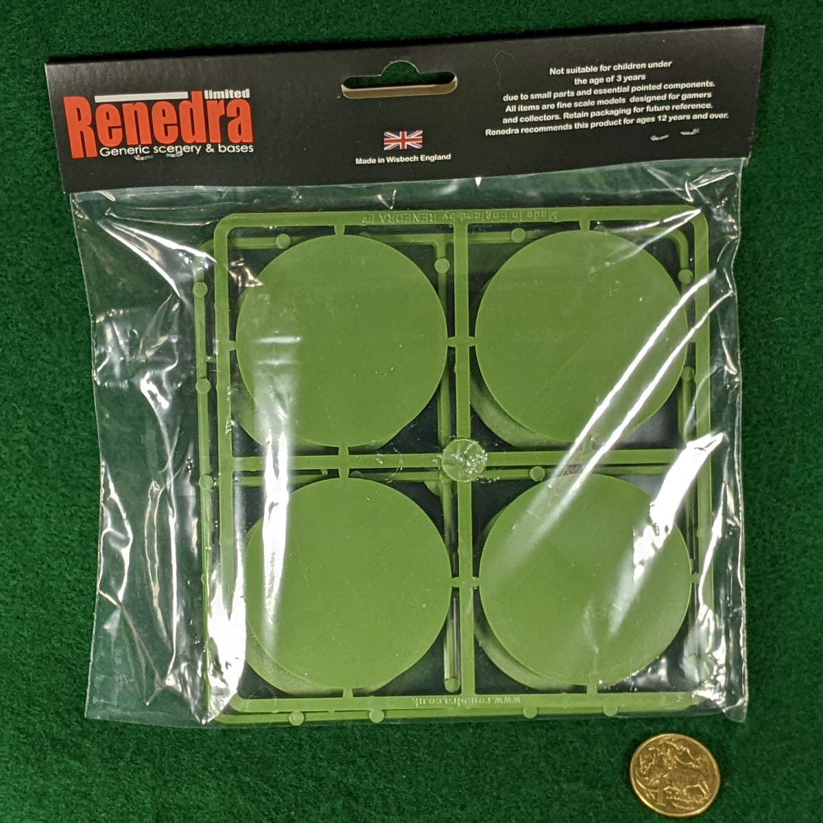 60mm Diameter Round Wargaming Bases (8) - 1 packet - Renedra Bases ...