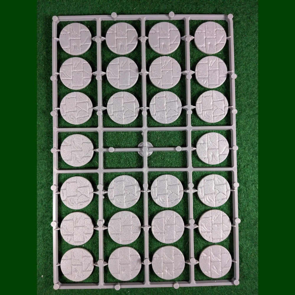 25mm Round Paved effect Wargaming Bases (26) - 1 sprue - Renedra Bases ...