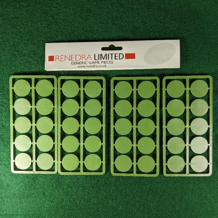 25mm Diameter Round Wargaming Bases (40) - 1 packet - Renedra Bases ...