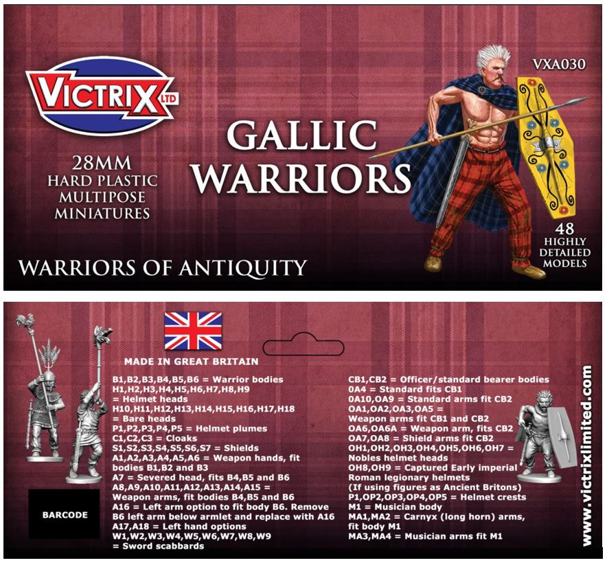 Gallic Warriors Command Sprue - 3 figures - Victrix – The War Library